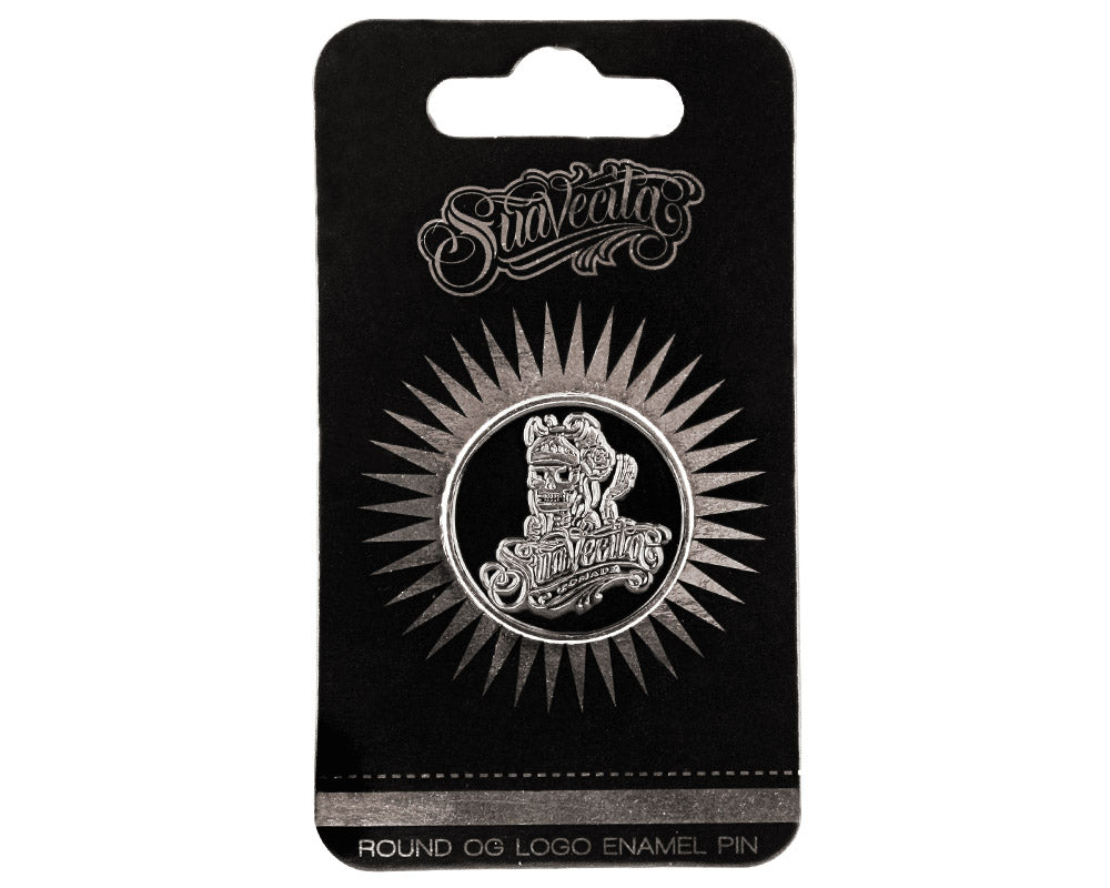 Round Suavecita OG Logo Enamel Pin - Silver – Suavecito Pomade